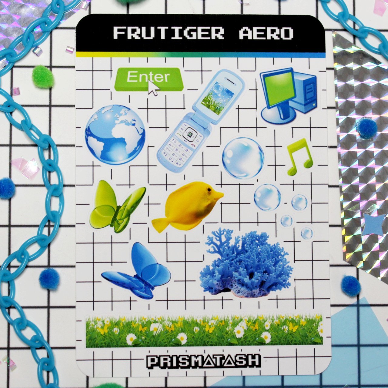 Frutiger Aero Aesthetic Sticker Sheet | Prismatash