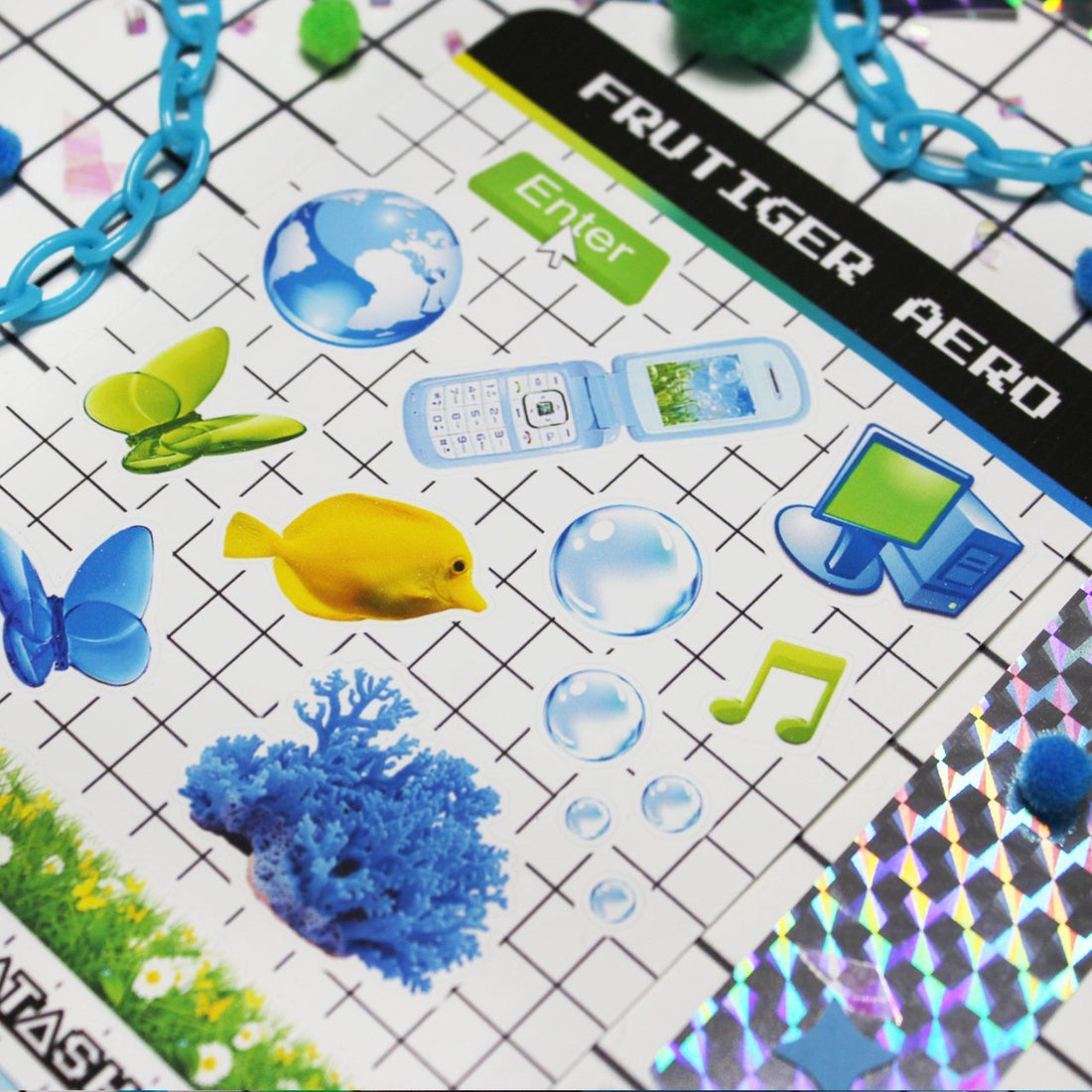 Frutiger Aero Aesthetic Sticker Sheet | Prismatash