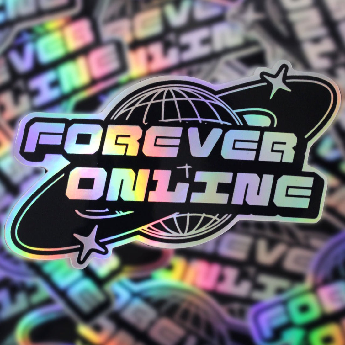 Holographic Y2K Aesthetic Forever Online Sticker – Prismatash