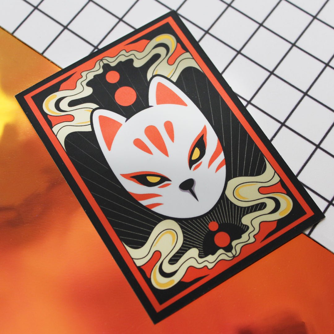 Kitsune Mask Sticker | Fox Mask – Prismatash