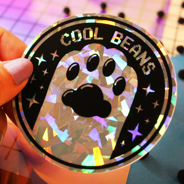 Holographic Cool Beans Sticker – Prismatash
